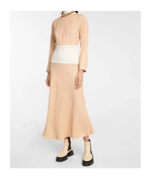 JIL SANDER High-neck Knit Midi Dress