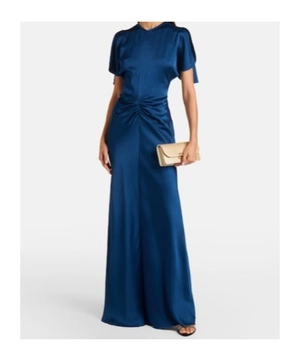 Victoria Beckham Isabella Gathered Satin Gown