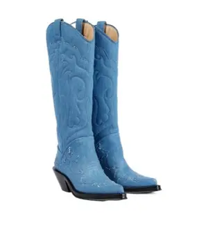 Gabriela Hearst Capitana Cowboy Boots - Blue