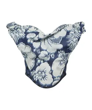 VIVIENNE WESTWOOD Sunday Floral Denim Corset Top - Blue