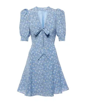 Alessandra Rich Printed Silk Mini Dress