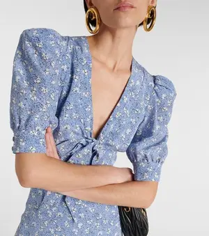 Alessandra Rich Printed Silk Mini Dress