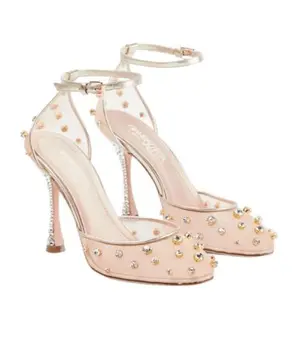 Giambattista Valli Embellished Mesh Pumps - Nude