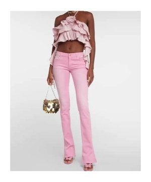 Blumarine Ruffled Halterneck Crop Top