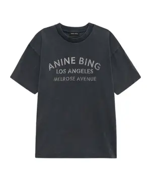 ANINE BING Short-sleeved T-shirt - Water-washed Black