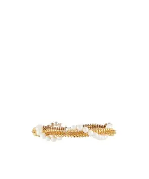 Magda Butrym Crystal And Faux Pearl Necklace - Yellow