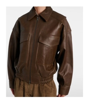 Staud Eugene Leather Bomber Jacket