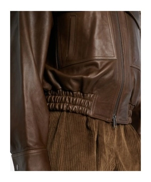 Staud Eugene Leather Bomber Jacket