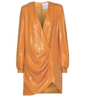 Halpern Sequined Minidress - Brown