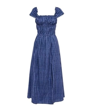 Altuzarra Ruched Cotton-blend Midi Dress - Blue