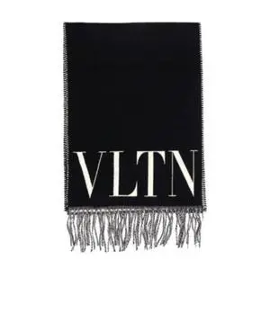Valentino Garavani Vltn Fringed Scarf - Black