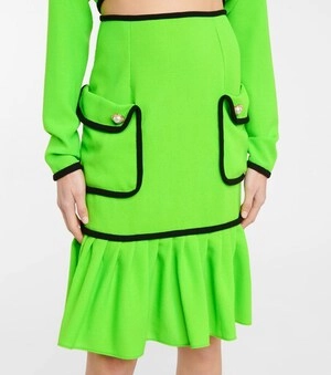 RODARTE Embellished Wool Midi Skirt