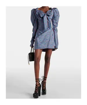 VIVIENNE WESTWOOD Bow-detail Checked Minidress