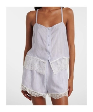 FRAME Lace-trimmed Striped Silk Camisole - White