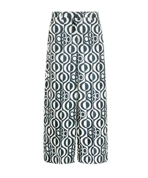 Max Mara Patterned Casual Pants - Navy Blue
