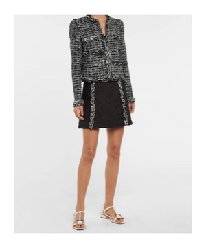 Giambattista Valli Tweed Mini Skirt With Braided Trim