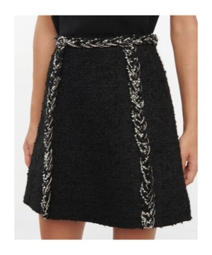 Giambattista Valli Tweed Mini Skirt With Braided Trim