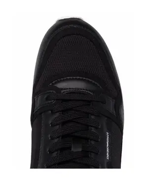 Emporio Armani Low-top Lace-up Sneakers With Logo Detailing