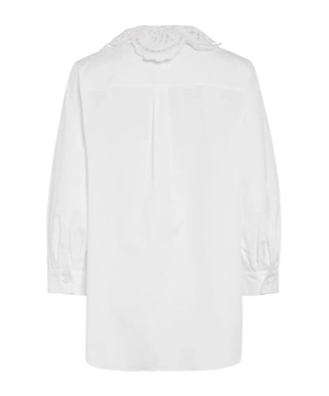 Oscar De La Renta Embroidered Cotton Poplin Shirt