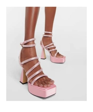 MACHMACH Sydney Embellished Satin Platform Sandals