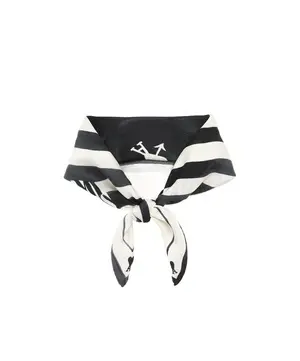 AMI Paris Printed Silk Scarf - Black