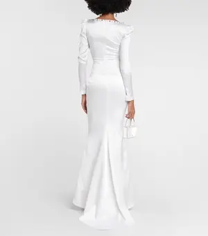 Alessandra Rich Square Neck Silk Blend Dress