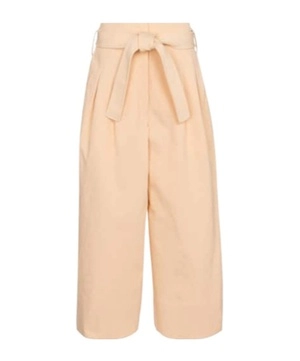 JIL SANDER Belted Cotton Wide-leg Pants