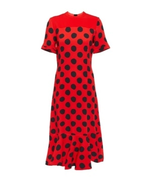 Marni Polka Dot Cady Midi Dress - Red