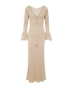 Blumarine Crochet Maxi Dress - Nude