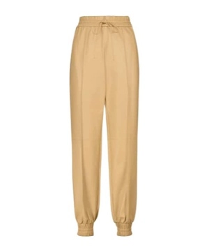 JIL SANDER Ankle-zip Leather Pants - Nude