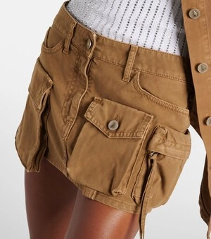 Attico Fay Denim Cargo Miniskirt