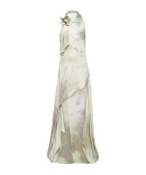 Coperni Floral Asymmetric Dress Skirt - White