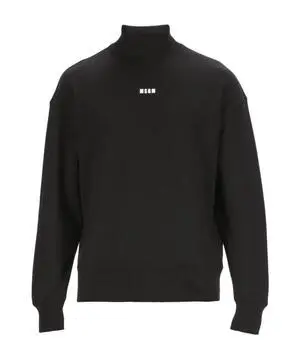 MSGM Logo Printed High Neck Sweatshirt - Black