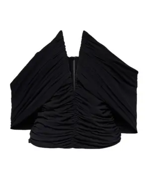 Magda Butrym Off-shoulder Cropped Jersey Blouse