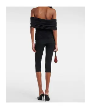 Magda Butrym Off-shoulder Cropped Jersey Blouse