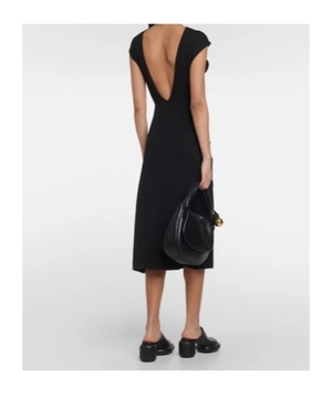 JIL SANDER Virgin Wool Midi Dress