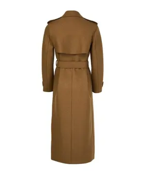 Harris Wharf London Double-stitched Long Trench In Pressed Wool
