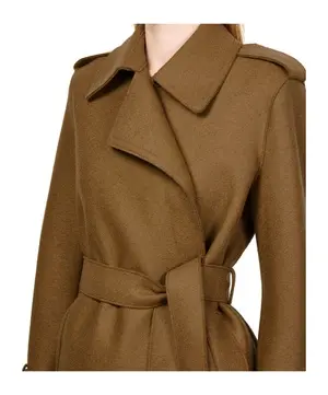 Harris Wharf London Double-stitched Long Trench In Pressed Wool
