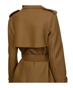 Harris Wharf London Double-stitched Long Trench In Pressed Wool