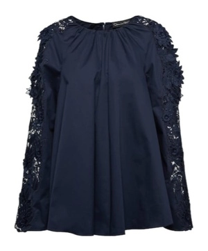 Oscar De La Renta Lace-detail Cotton Blouse - Black