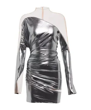 MUGLER Sewing A Mini Dress - Gray