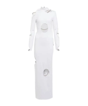 CHRISTOPHER KANE Embellished Cutout Maxi Dress - White