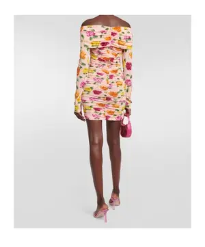 Magda Butrym Ruched Off-shoulder Floral Minidress