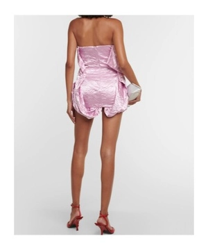 Attico Strapless Satin Minidress