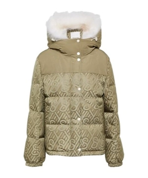 YVES SALOMON Logo Shearling-trimmed Down Jacket - Nude