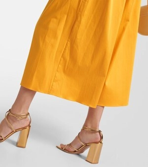 Altuzarra Fiona Ruched Cotton-blend Midi Dress - Orange