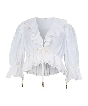 Chloé V-neck Top - White
