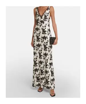 Veronica Beard Hamina Floral Silk Charmeuse Maxi Dress
