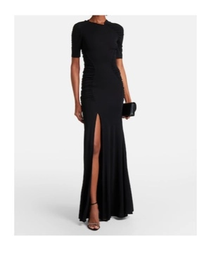 Victoria Beckham Ruched Crêpe Jersey Maxi Dress
