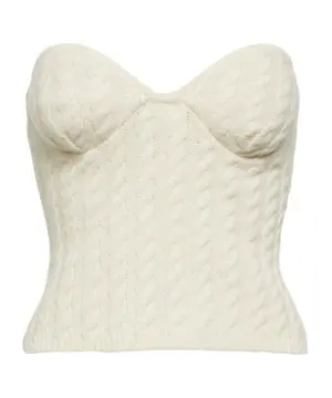 Magda Butrym Cable-knit Off-the-shoulder Tube Top